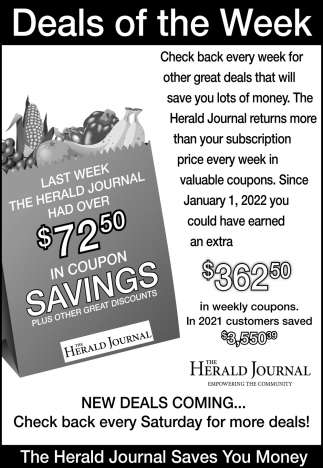 Deals Of The Week, The Herald Journal