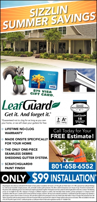 Sizzlin Summer Savings, Englert Leaf Guard